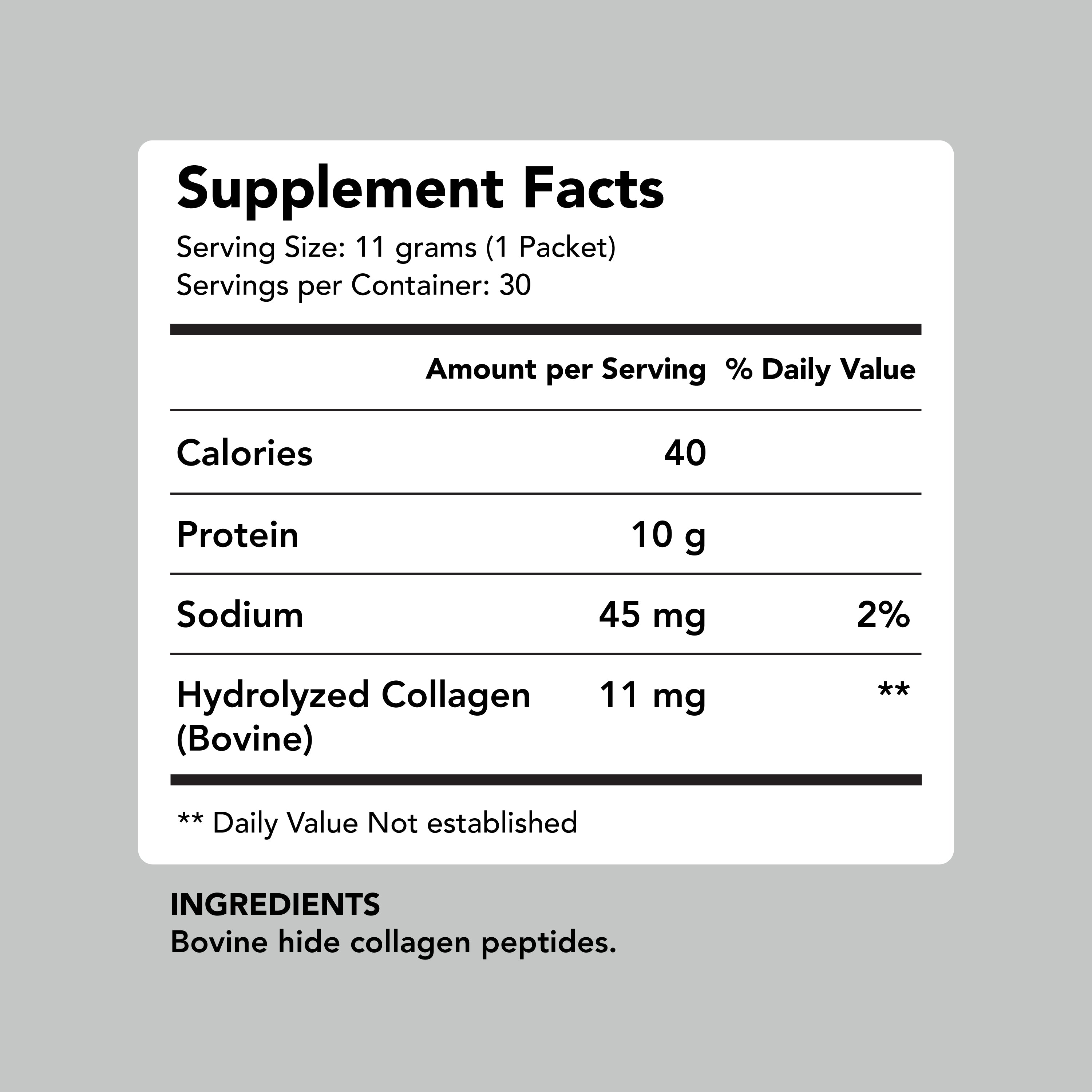 Collagen Peptides 30 Individual Packets - Amandean