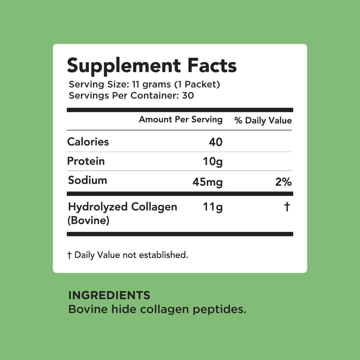 Collagen Peptides 30 Individual Packets - Amandean