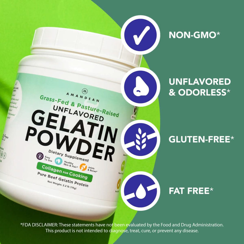 Premium Grass-Fed Gelatin Powder (1kg) - Amandean